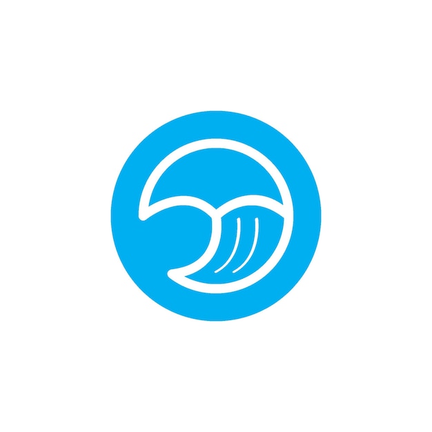 Vibrant Blue Wave Icon with Minimalist Design | Jiffy Designs