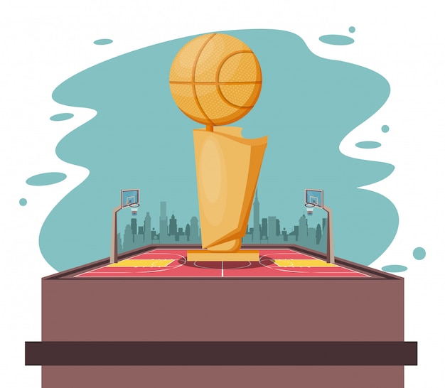 Iconic Basketball Trophy Stands Tall Over City Skyline | Jiffy Designs