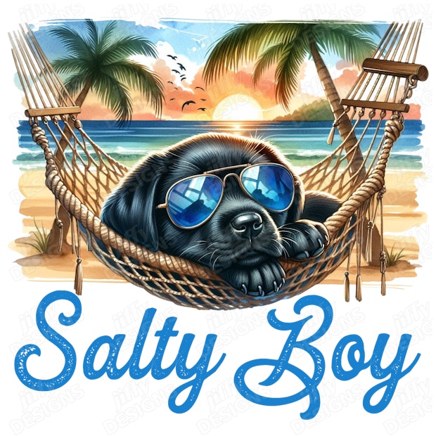 'Salty Boy' Tropical Beach Scene with Relaxed Pug in Hammock | Jiffy ...