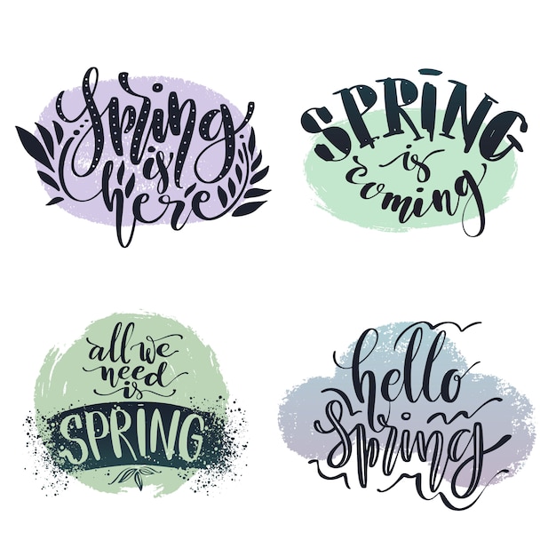 Spring Season Lettering Art Collection with Floral Designs | Jiffy Designs