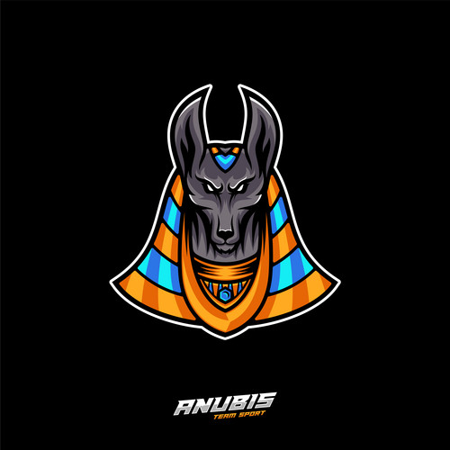 Anubis Esport Gaming Mascot Logo Template Vector. Modern Head Anubis ...