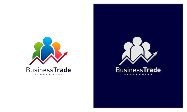 Vibrant Business Trade Logo with Diverse People Icons | Jiffy Designs