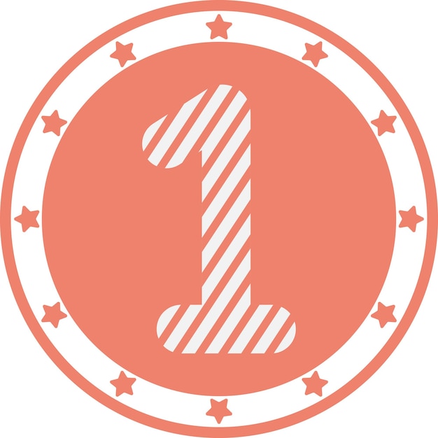 Festive Candy Cane Number One Celebration Badge | Jiffy Designs