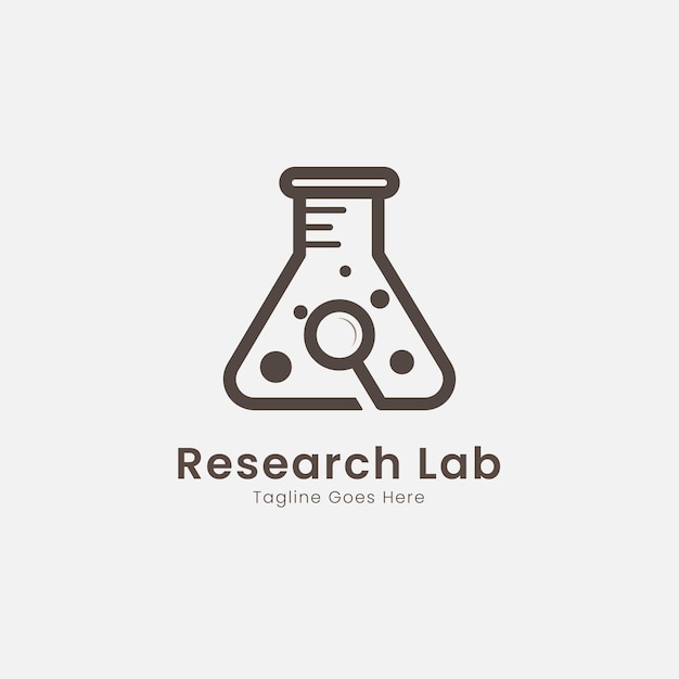 Minimalist Research Lab Icon with Scientific Flask | Jiffy Designs