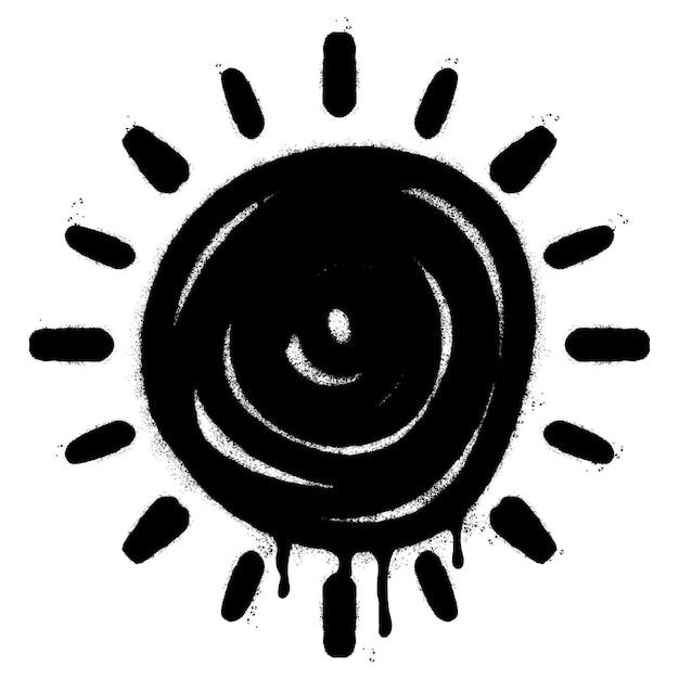 Striking Monochrome Eye Symbol with Radiant Sunburst Design | Jiffy Designs