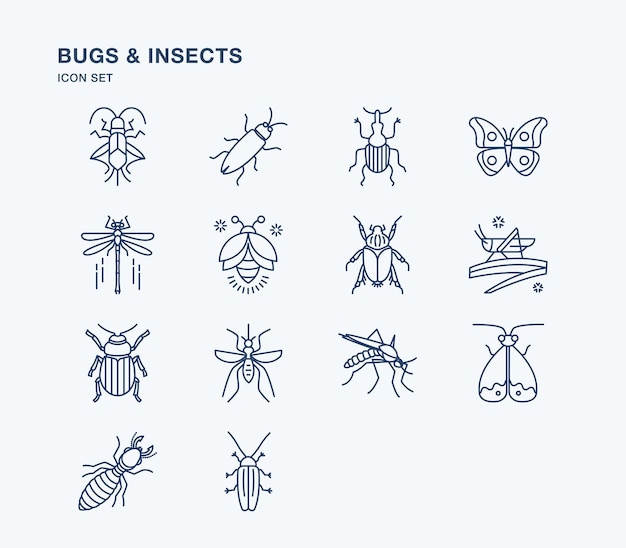 Whimsical Menagerie of Creepy-Crawly Creatures in Minimalist Style ...