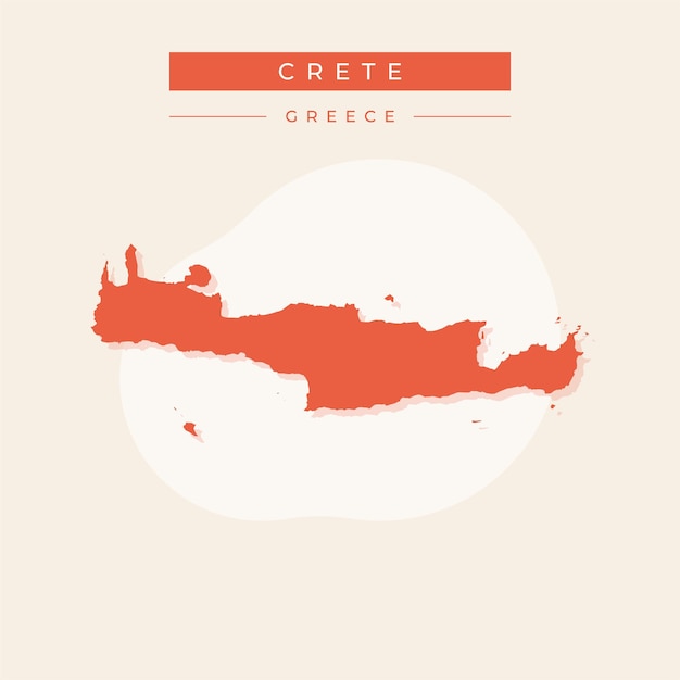 Vibrant Map of the Greek Island of Crete | Jiffy Designs