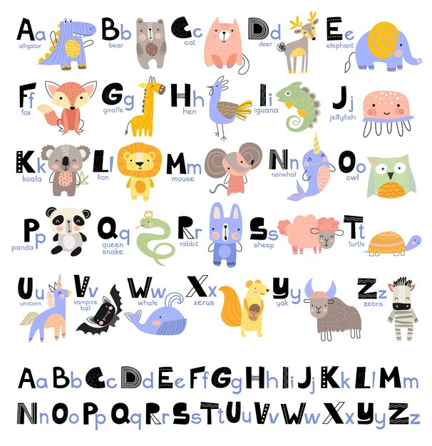 Whimsical Animal Alphabet Collection with Vibrant Illustrations | Jiffy ...