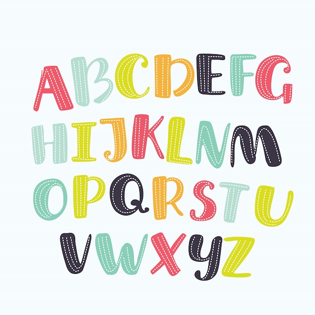 Vibrant Stitched Alphabet: Playful Textured Letters | Jiffy Designs