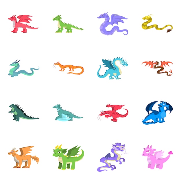 Vibrant Menagerie of Whimsical Mythical Creatures in Playful Designs ...