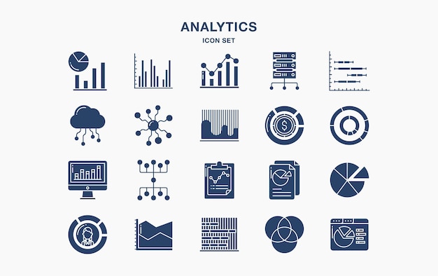 Comprehensive Analytics Icon Set with Diverse Data Visualization ...