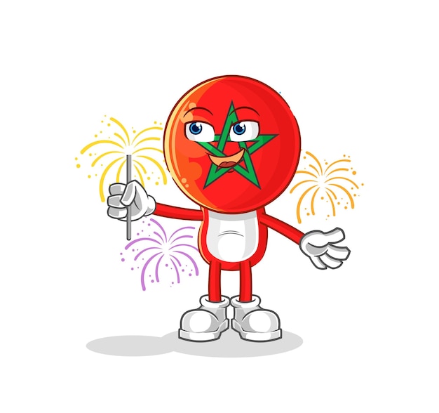Vibrant Star-Shaped Character Celebrates with Fireworks | Jiffy Designs
