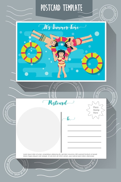 Vibrant Summer Vacation Postcard with Lively Beach Imagery | Jiffy Designs