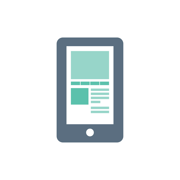 Stylized Mobile Device Icon with Document Layout Illustration | Jiffy ...
