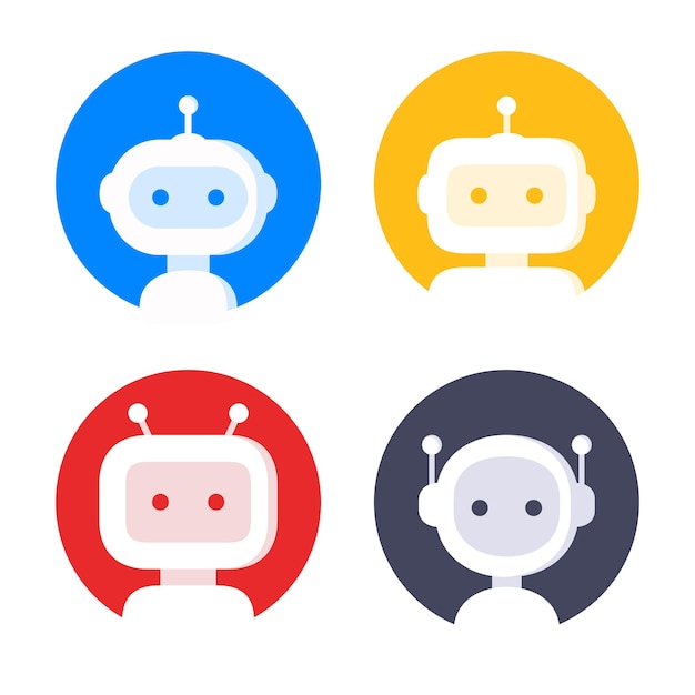 Vibrant Chatbot Icons in Bold Primary Colors | Jiffy Designs