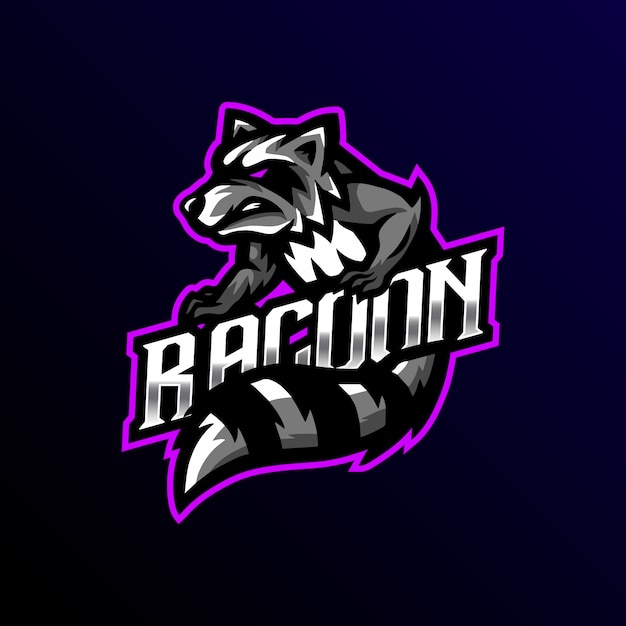 Fierce Raccoon Mascot Logo with Bold Typography | Jiffy Designs