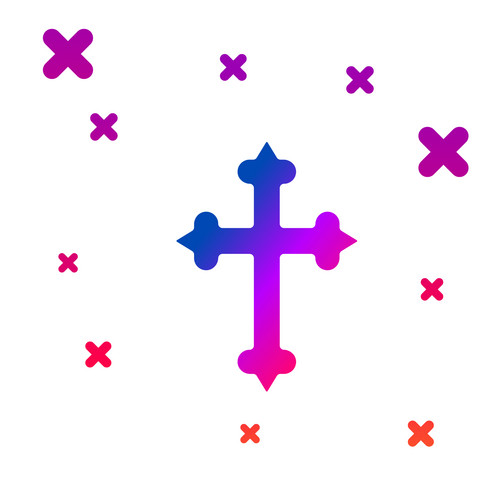 Color Christian Cross Icon Isolated On White Background. Church Cross ...