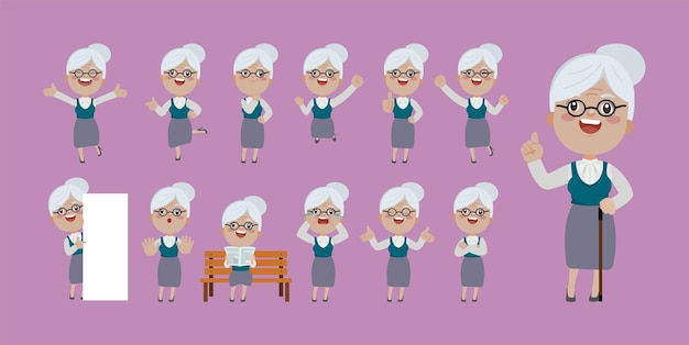 Diverse Collection of Cheerful Elderly Women Characters | Jiffy Designs