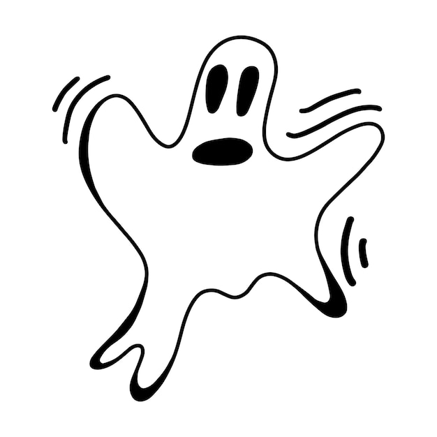 Whimsical Black and White Ghost Figure | Jiffy Designs