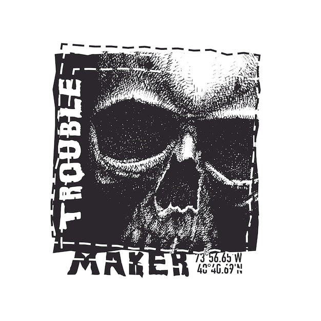 Menacing Skull with Gritty Textures and Bold Typography | Jiffy Designs