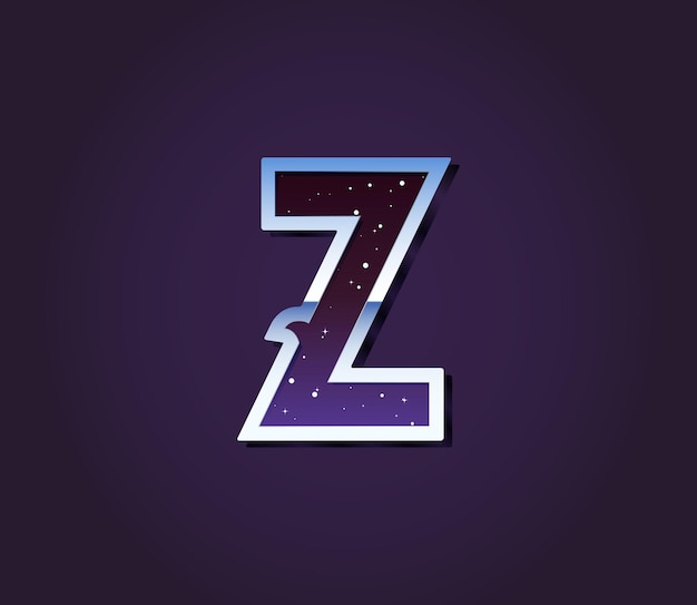 Cosmic Letter Z: Galactic Typography Design | Jiffy Designs