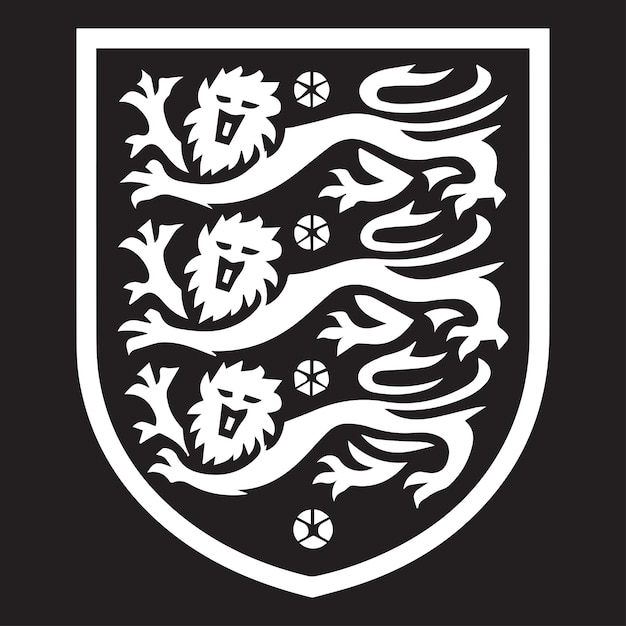 Majestic White Lion Heraldic Shield on Black | Jiffy Designs