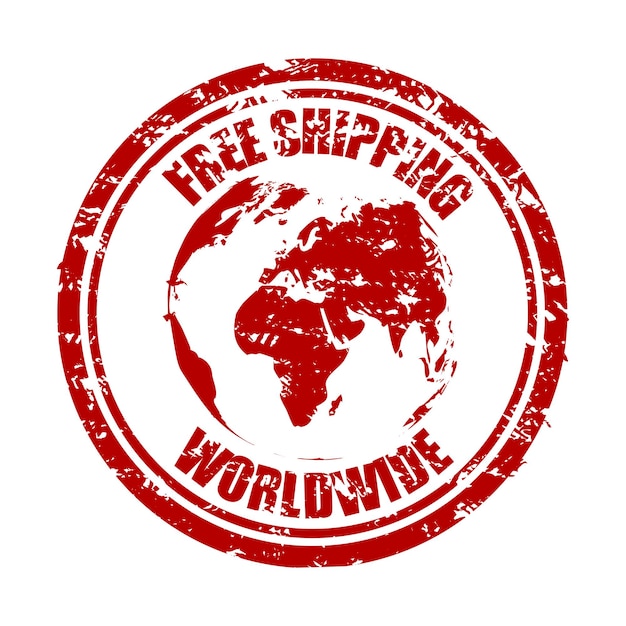 Vibrant Worldwide Shipping Stamp with Globe Imprint | Jiffy Designs