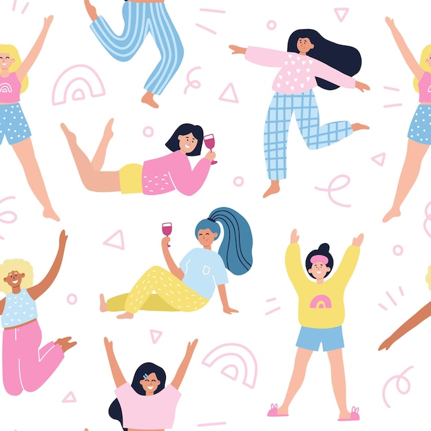 Vibrant Collection of Diverse Female Figures in Playful Poses | Jiffy ...