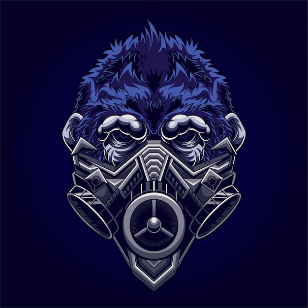 Menacing Futuristic Warrior Mask with Intricate Metallic Design | Jiffy ...