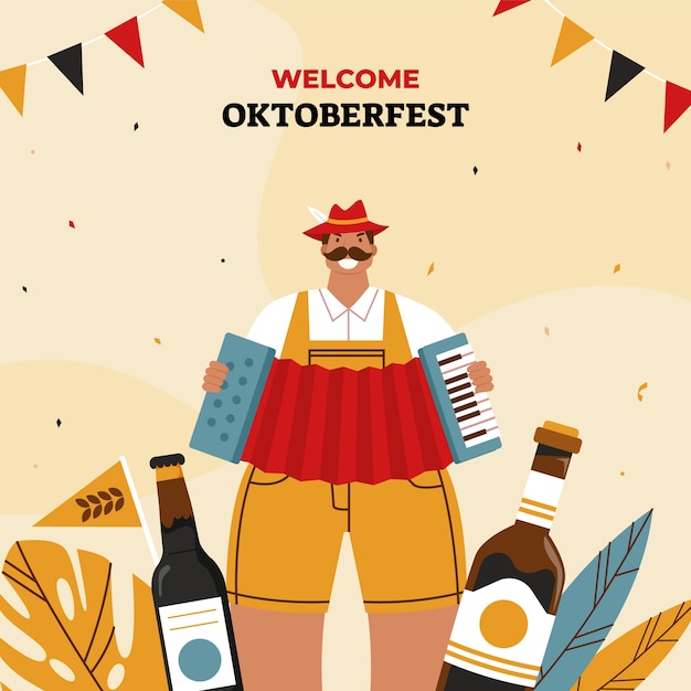 Vibrant Oktoberfest Celebration with Festive Attire and Iconic Symbols ...