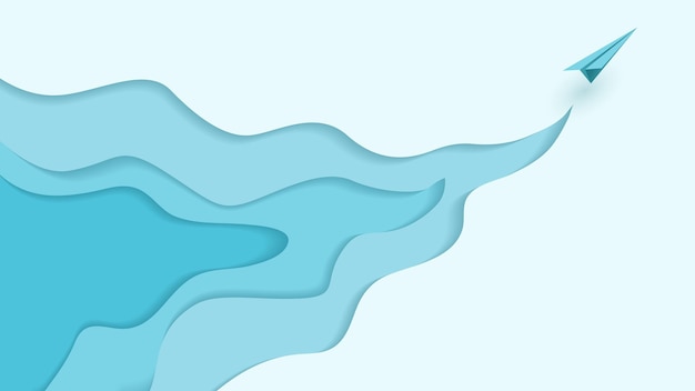 Soaring Paper Plane Gliding Through Serene Waves | Jiffy Designs