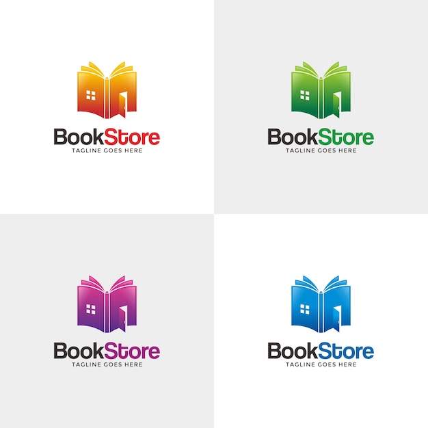 Vibrant Book Logos with Gradient Hues and Stylized Pages | Jiffy Designs