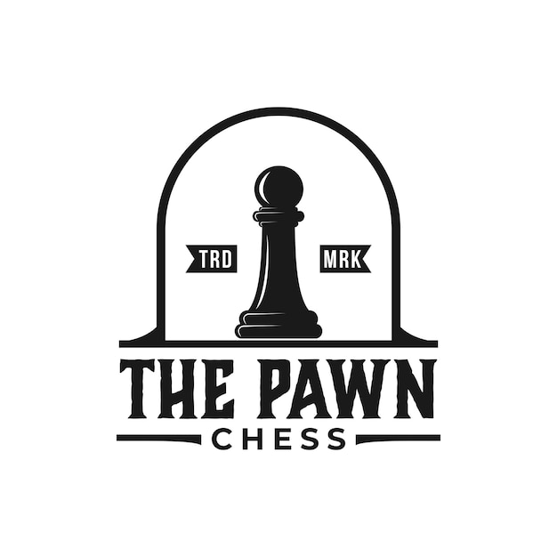 Timeless Pawn Chess Emblem with Elegant Arch | Jiffy Designs