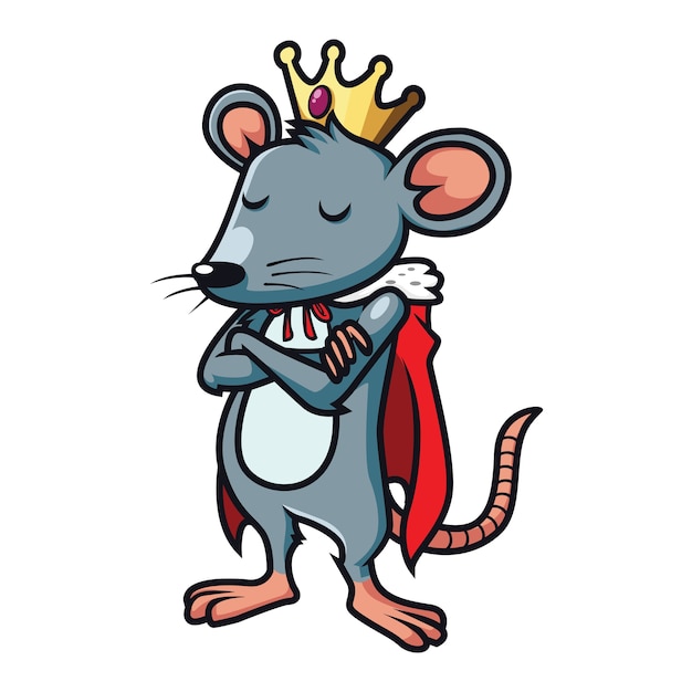 Regal Mouse King in Crowned Splendor and Crimson Cape | Jiffy Designs