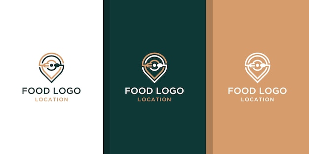 Stylized Food Location Pointer Logo with Geometric Design | Jiffy Designs