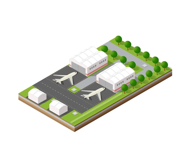 Isometric Illustration of Modern Airport Runway and Tarmac | Jiffy Designs