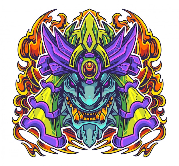 Vibrant Mythical Creature Emblem with Ornate Details | Jiffy Designs
