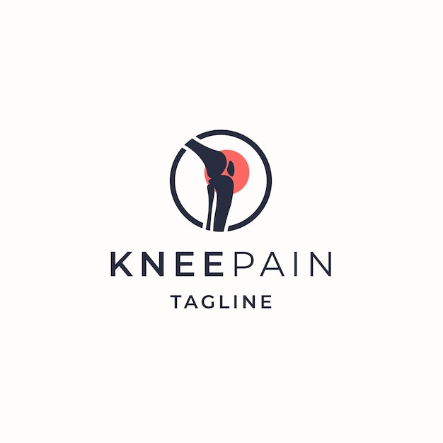 Minimalist Knee Pain Relief Icon Logo Design | Jiffy Designs
