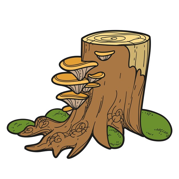 Whimsical Mushroom Stump Illustration with Woodland Creatures | Jiffy ...