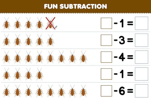 Engaging Subtraction Practice with Vibrant Insect Imagery | Jiffy Designs
