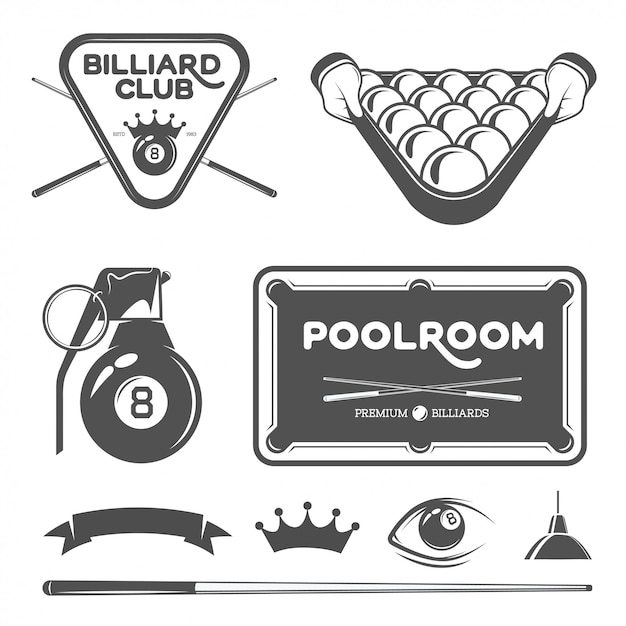 Stylish Billiard Club Emblem with Detailed Pool Rack | Jiffy Designs
