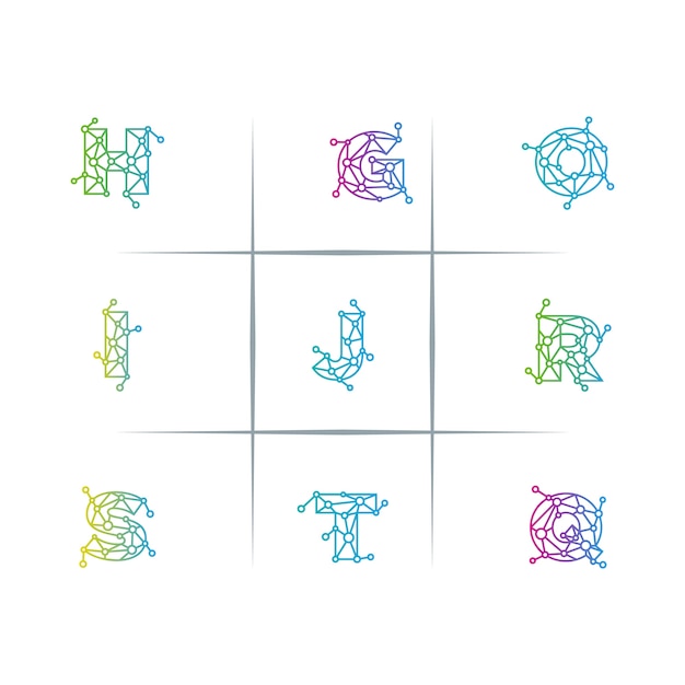 Vibrant Monogram Symbols: Playful Abstract Letter Illustrations | Jiffy ...