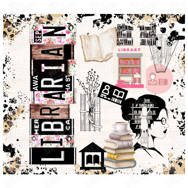 Librarian Tumbler 20 oz Skinny Tumbler Sublimation | Jiffy Designs