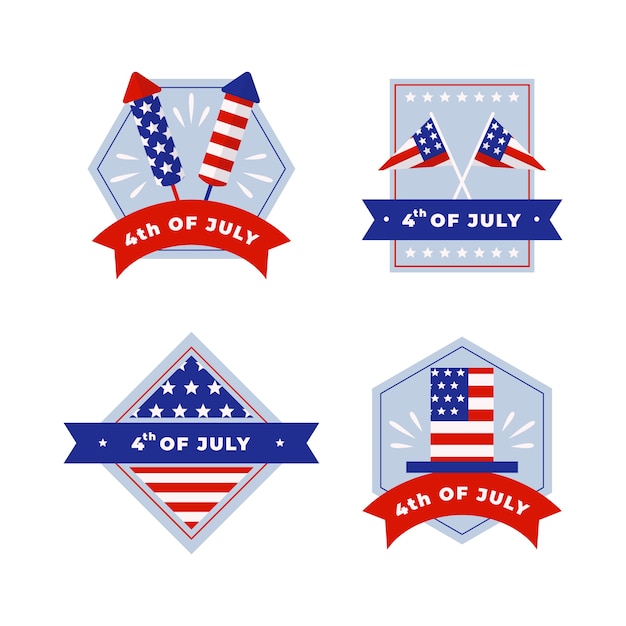 Vibrant American-Themed Badges and Emblems for 4th of July | Jiffy Designs