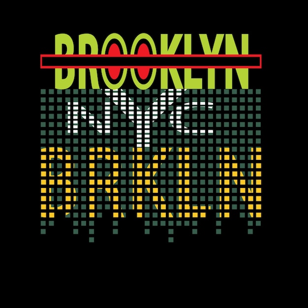 Brooklyn Neon Lights Text with Dot Matrix Pattern Background | Jiffy ...