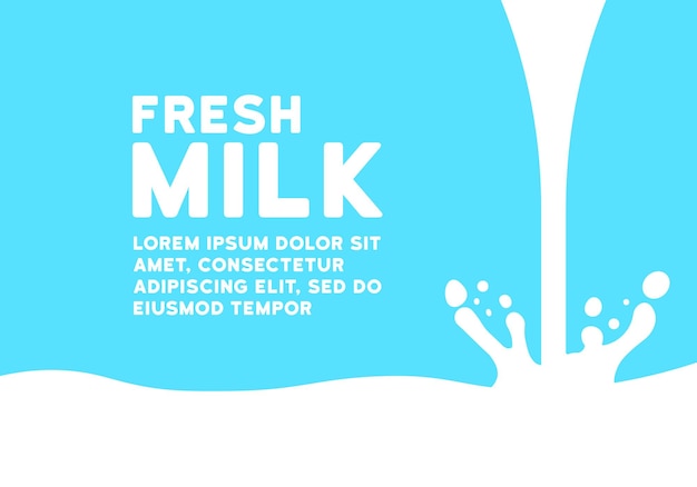 Vibrant Blue Splash with Typographic Fresh Milk Text | Jiffy Designs