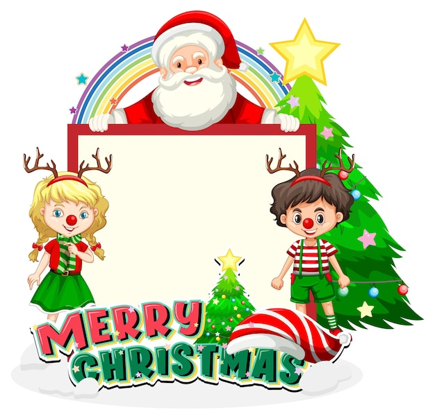 Jolly Santa and Cheerful Children Celebrate Christmas | Jiffy Designs
