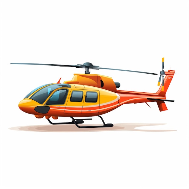 Vibrant Orange Helicopter Takes Flight in the Sky | Jiffy Designs