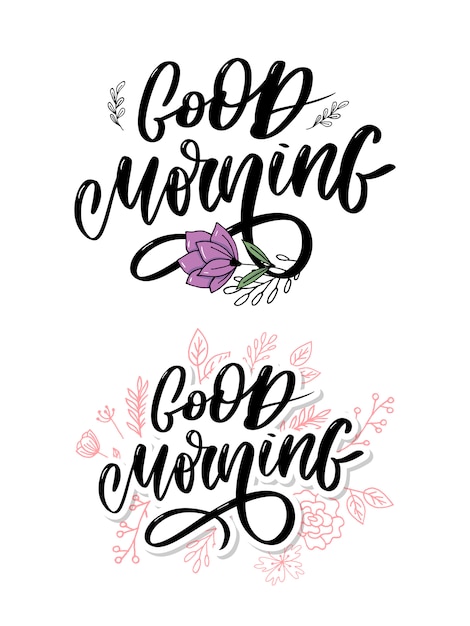 Charming Good Morning Lettering with Floral Accents | Jiffy Designs