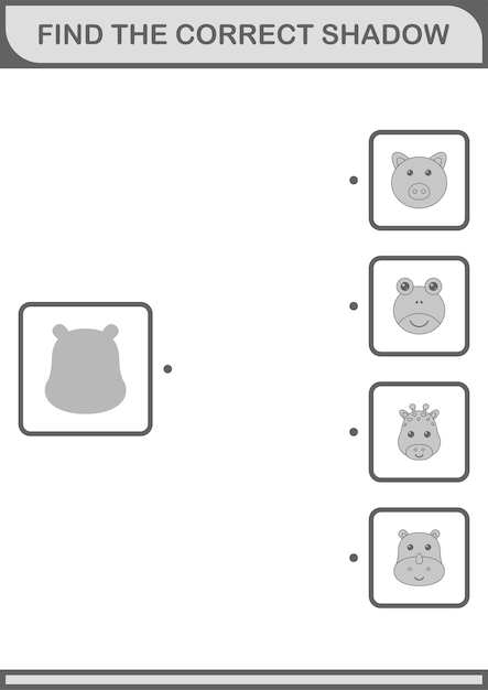 Adorable Hippo Silhouettes: Match the Shadows | Jiffy Designs